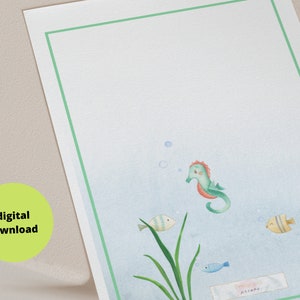 Sea Animal Birthday Card Printable, Boy and Gir Birthday Greeting Card ...
