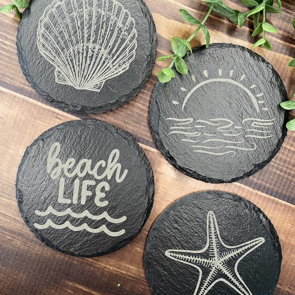 Beach Coasters - Etsy