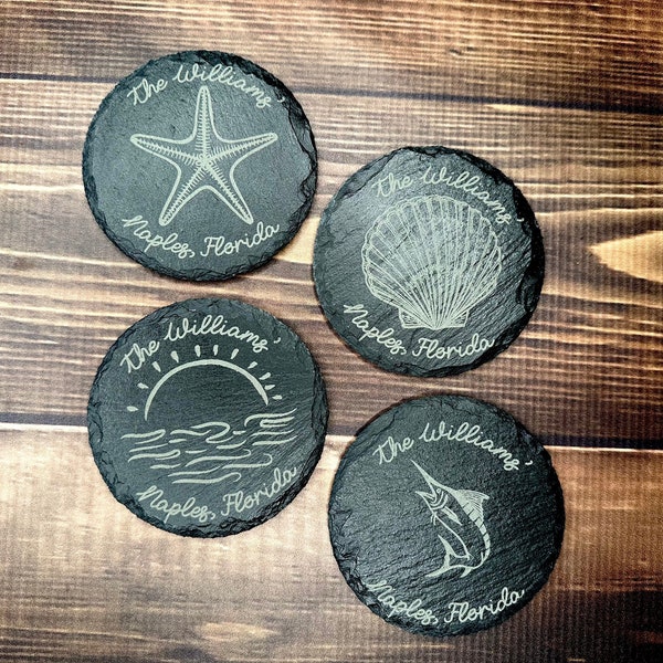 Beach Coasters - Etsy