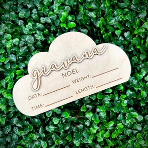 Cloud Baby Stats Sign, Gender Neutral, New Baby Gift, New Baby Sign ...