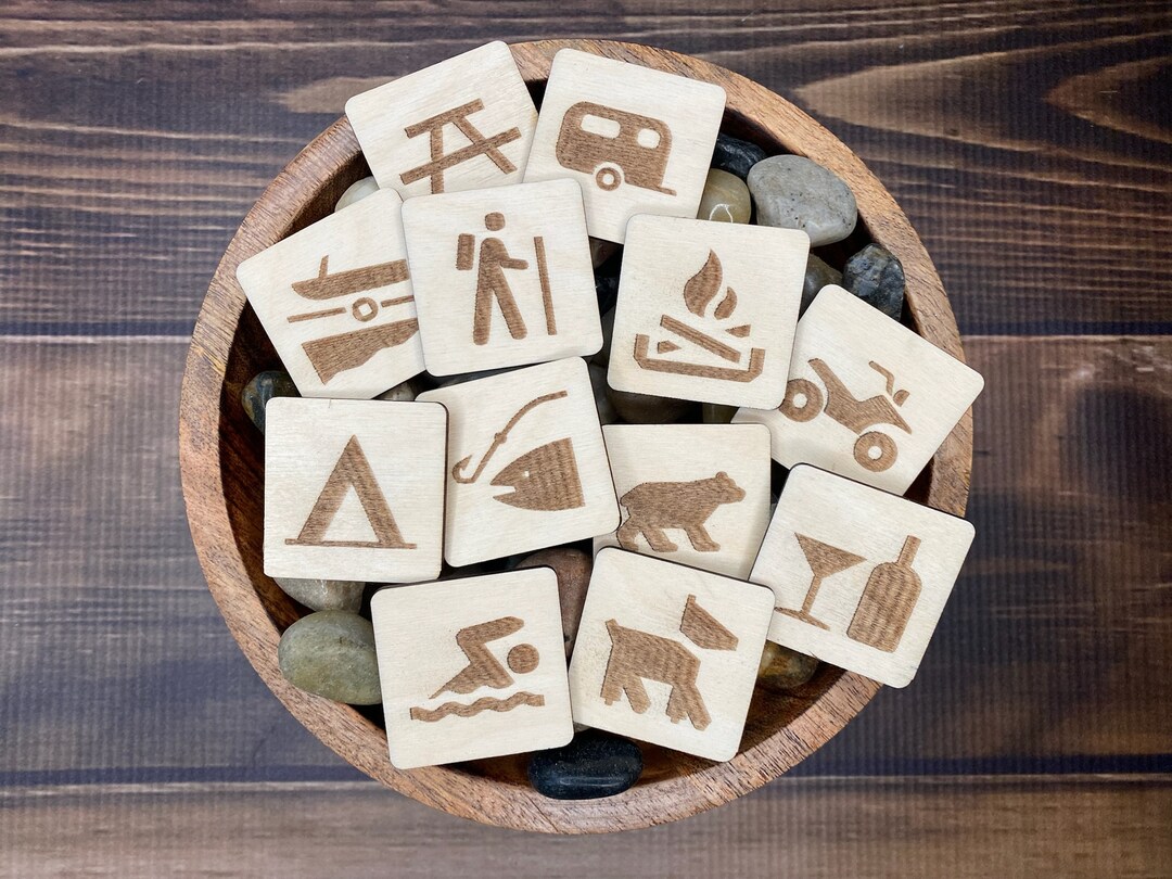 Camping Magnet Set, Map Symbols, Backpacking Magnets, Camper ...
