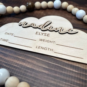 Cloud Baby Stats Sign, Gender Neutral, New Baby Gift, New Baby Sign ...