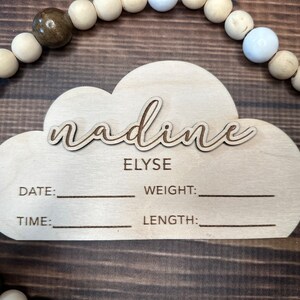Cloud Baby Stats Sign, Gender Neutral, New Baby Gift, New Baby Sign ...