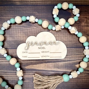 Cloud Baby Stats Sign, Gender Neutral, New Baby Gift, New Baby Sign ...