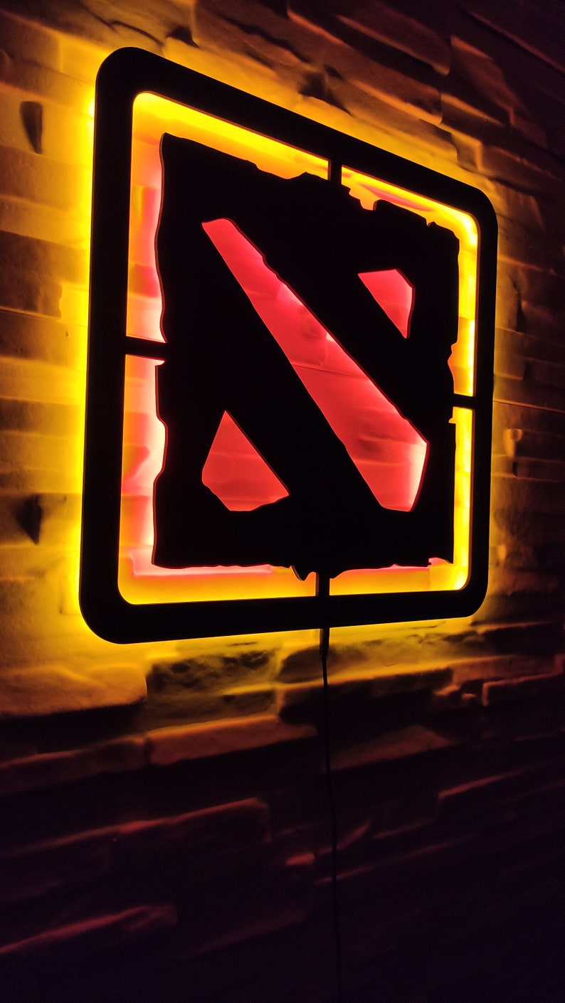 DOTA Logo Led Sign Lol Neon Sign Gamer Wall Decor Gamer - Etsy