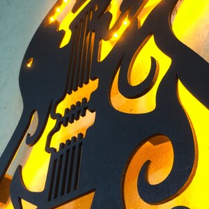 Guitar Led Sign Led Sign Decor Handmade Led Wall Sign - Etsy