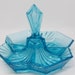 Vintage Tiara Indiana Glass Blue Art Deco Pyramid Handled 4 Part Relish ...