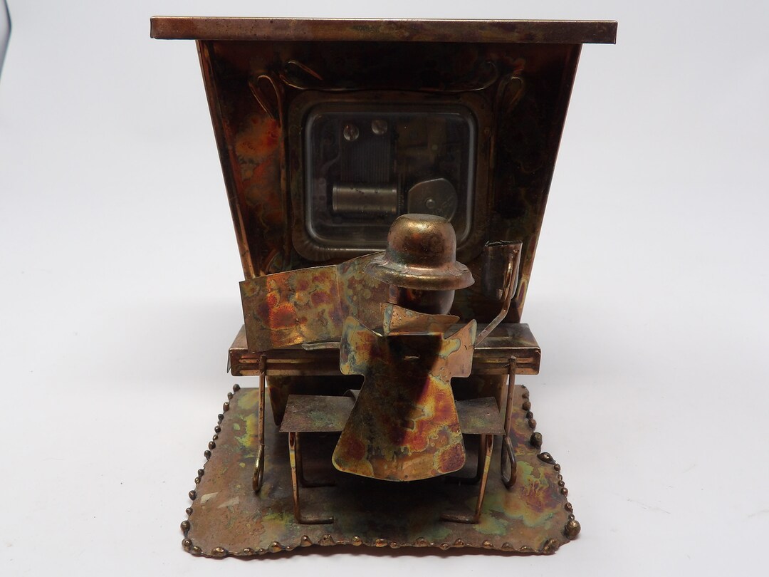 Brutalist Metal Saloon Bar Piano Player With Working Windup Music ...