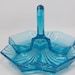 Vintage Tiara Indiana Glass Blue Art Deco Pyramid Handled 4 Part Relish ...