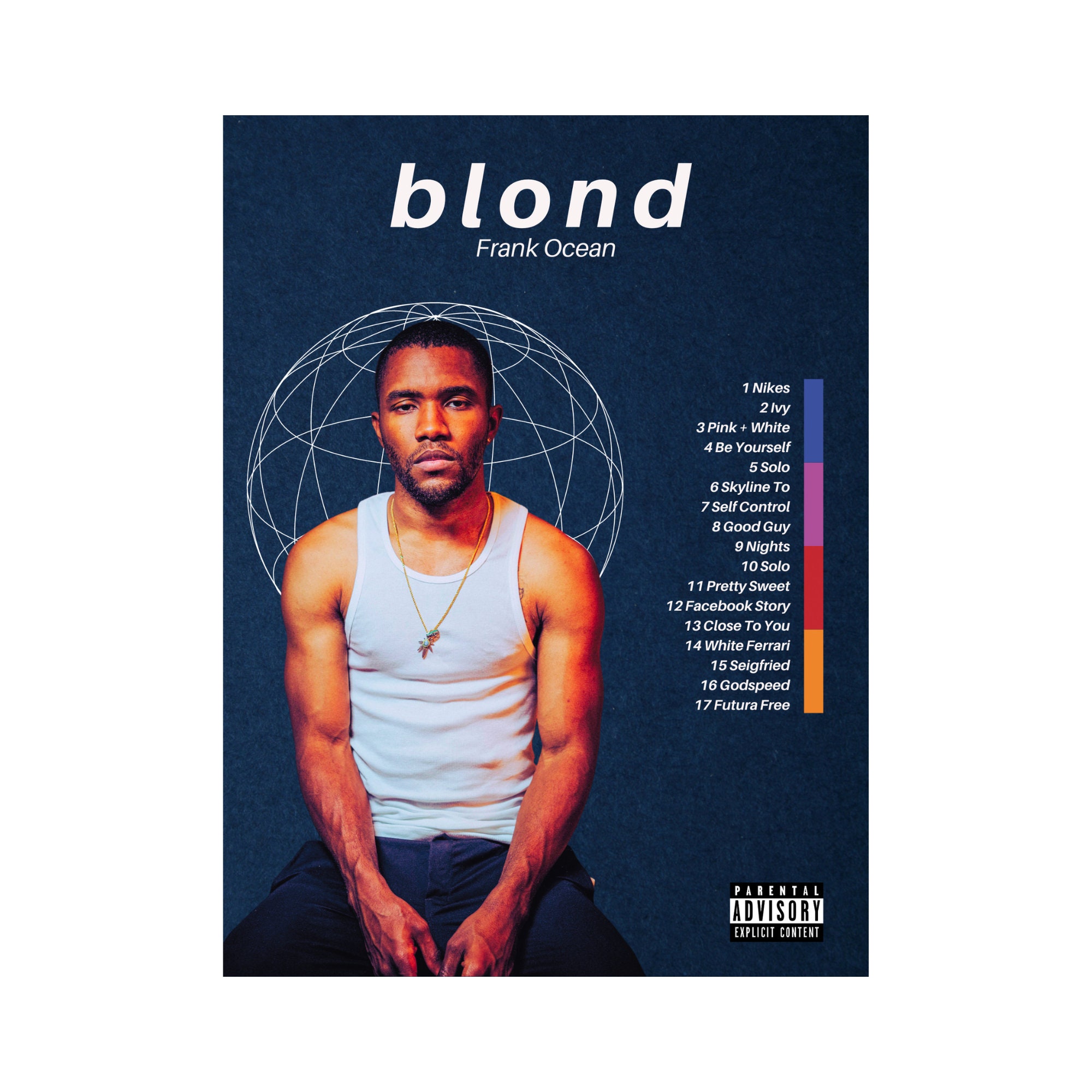 Frank Ocean Poster | Blond Album Cover Art | R&B Wall Art | Wall Decor ...