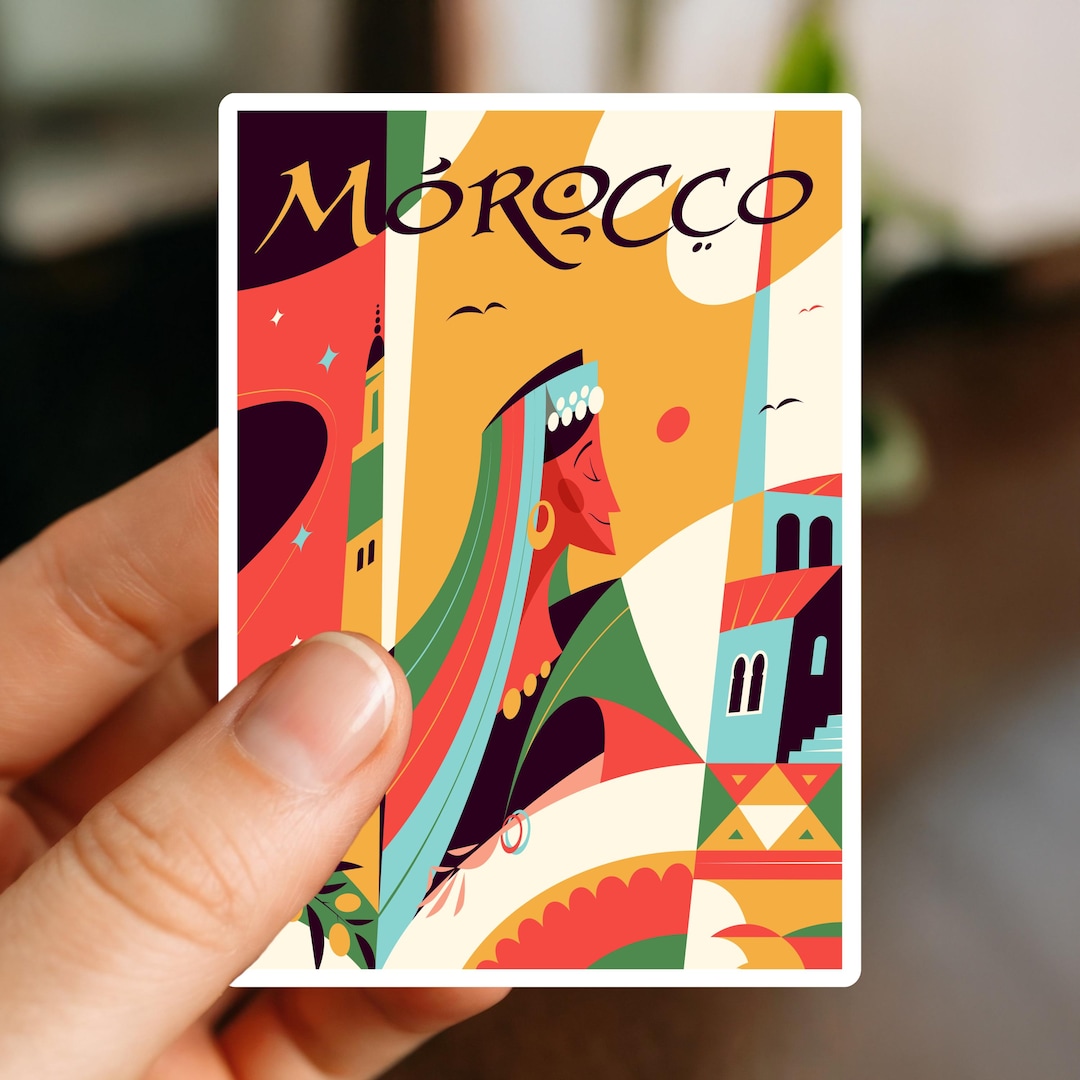 Morocco Travel Sticker Vinyl Decal for Laptop Water Bottle Journal ...