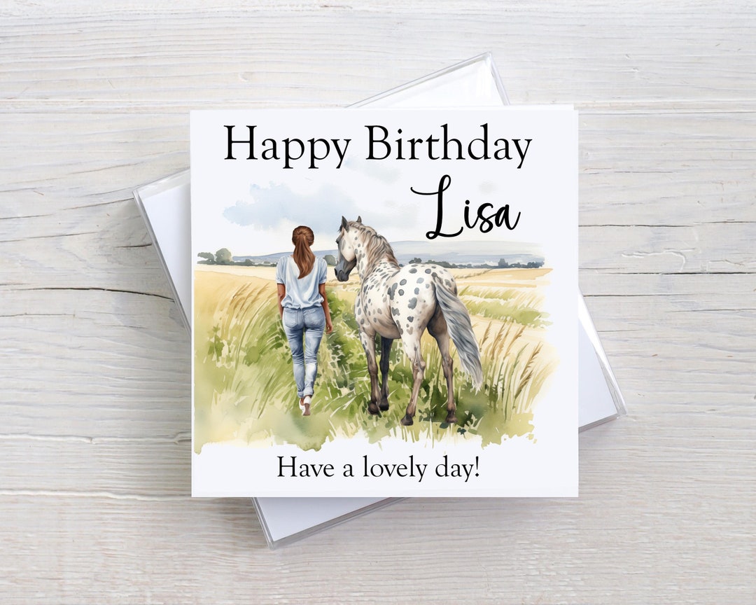 Horse Card Horse Girl Card Equestrian Card Equine Card Horse Birthday ...