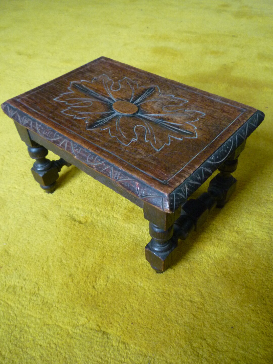 Prayer Stool VICTORIAN Antique Ornate English Hand Carved Oak Prayer ...