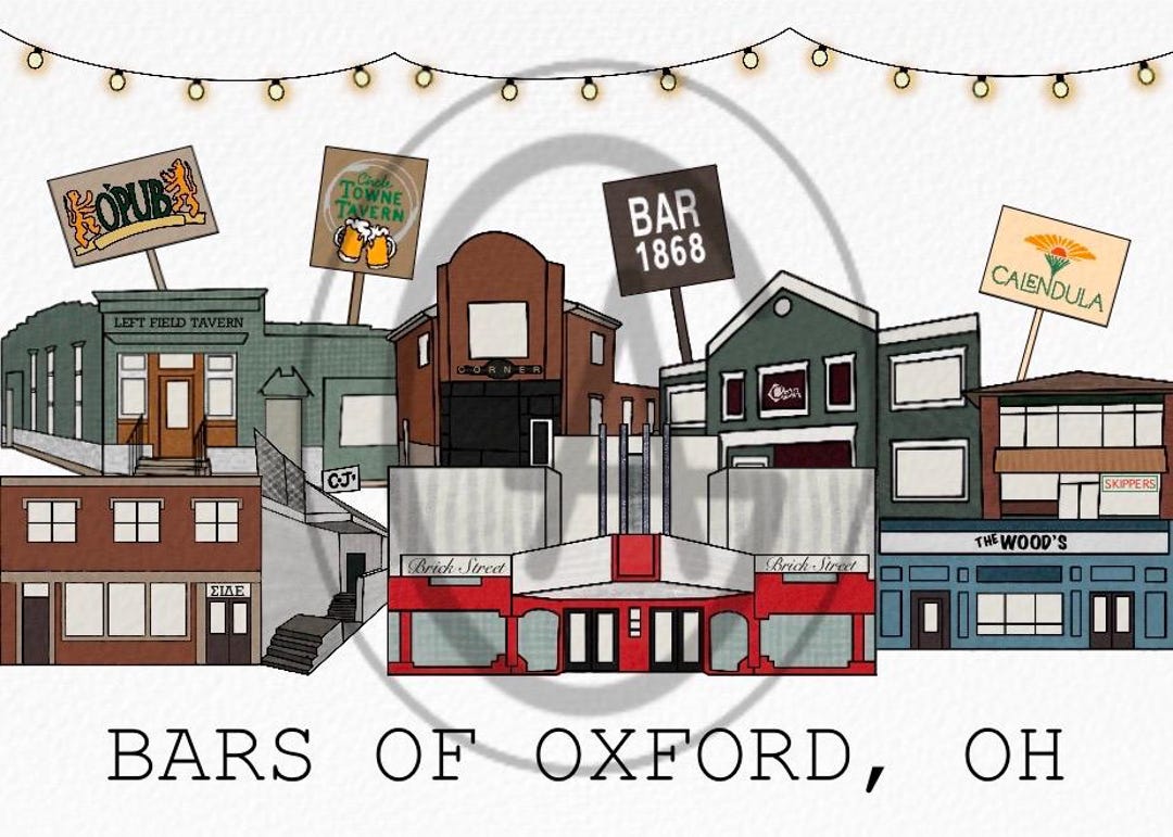 Miami University Bars of Oxford Print - Etsy