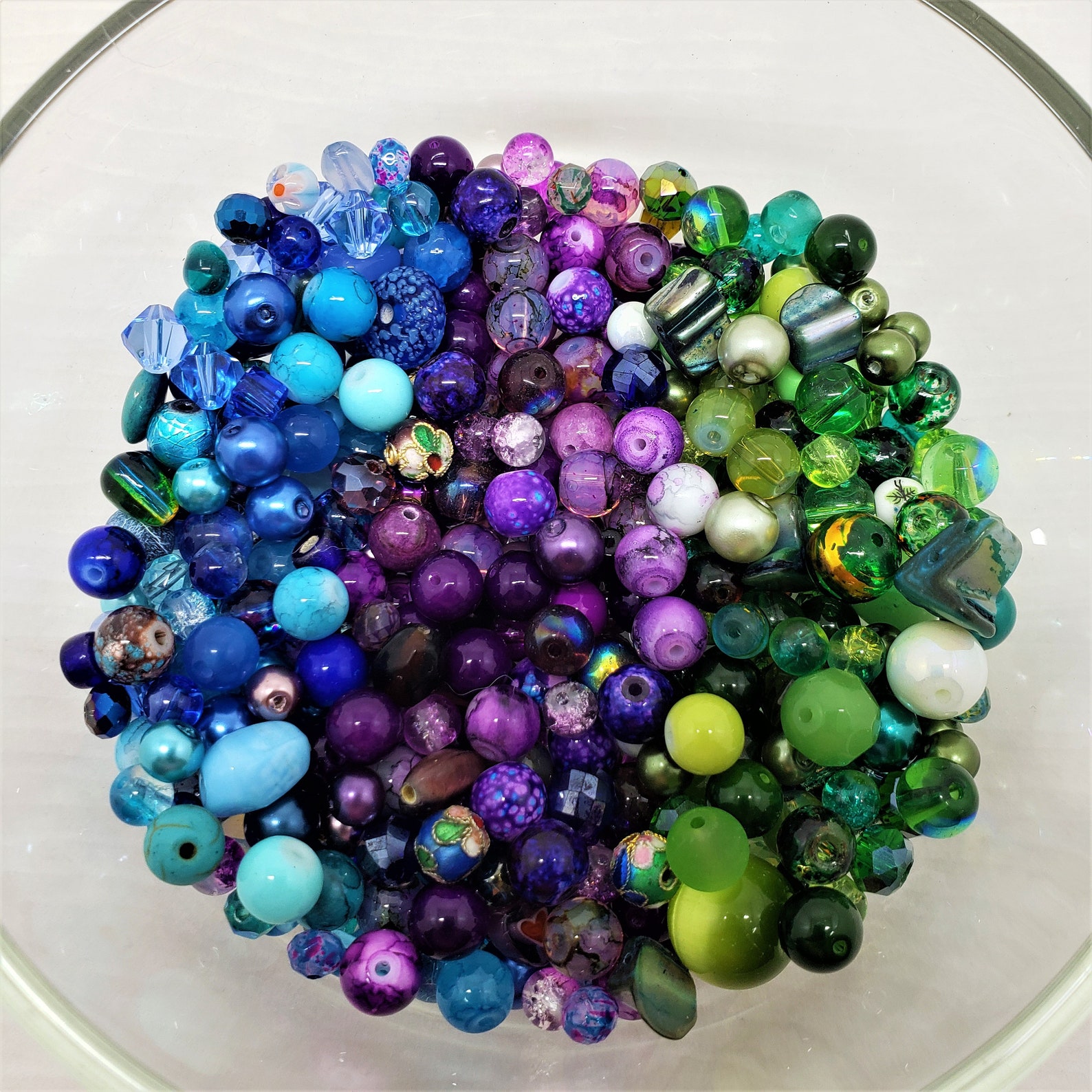Peacock Bead Soup Mix, 4oz Glass Bead Mix, Mixed Loose Lot of Beads ...
