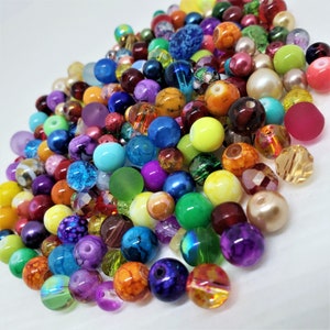Rainbow Bead Soup Mix, 4oz Glass Bead Mix, Mixed Loose Lot of Beads ...