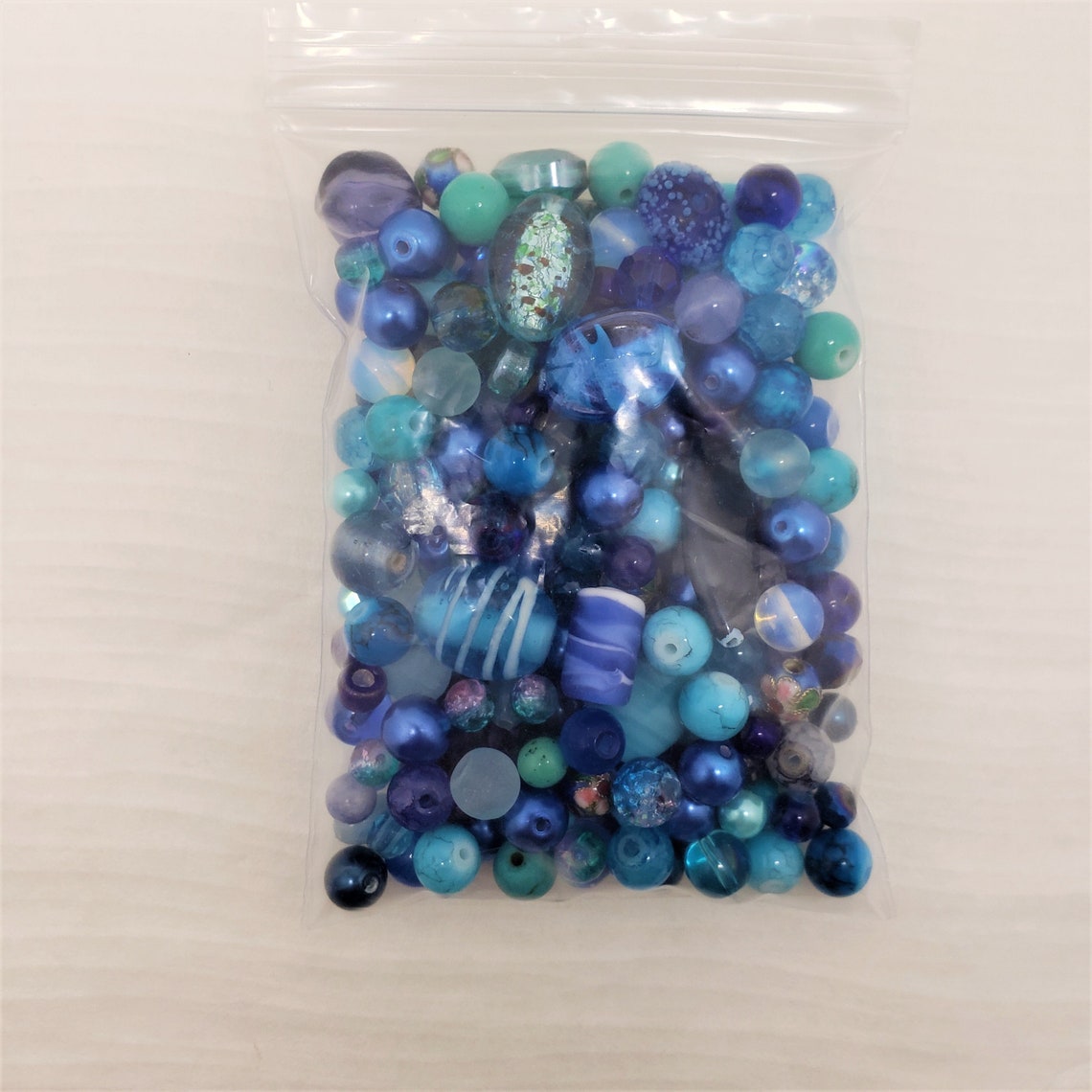 Blue Bead Soup Mix 4oz Glass Bead Mix Mixed Loose Lot of - Etsy