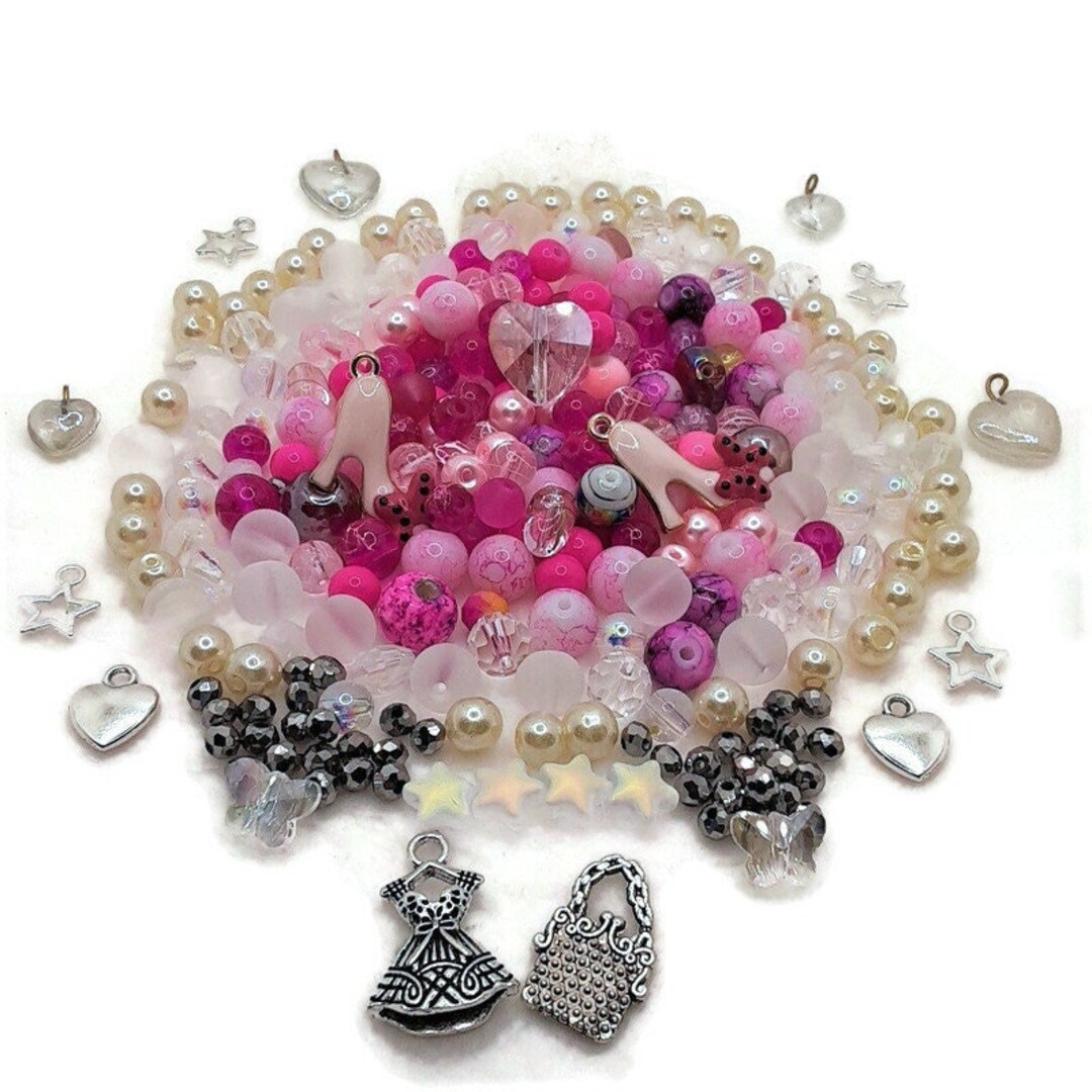 Bedazzled Shoe Bead Soup Mix With Silver Charms for Jewelry Making ...