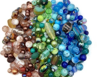 Rainbow Bead Soup Mix, 4oz Glass Bead Mix, Mixed Loose Lot of Beads ...