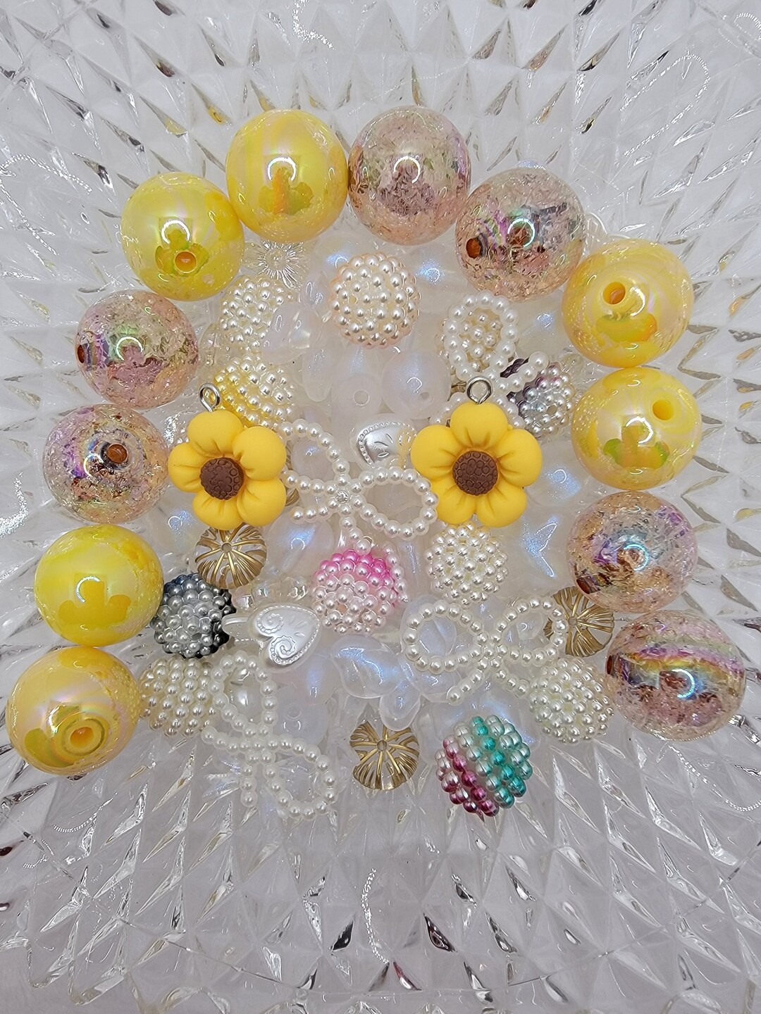 Kidcore Jewelry Acrylic Kandi Bead Mix Beads With Sunflower - Etsy