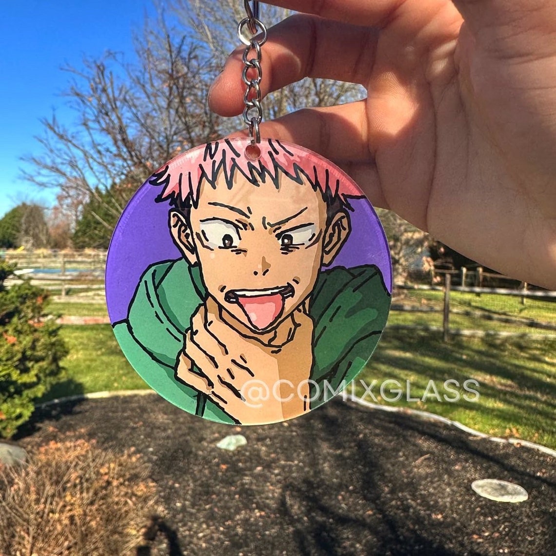 3in Keychain Circle Plexiglass Painting - Etsy