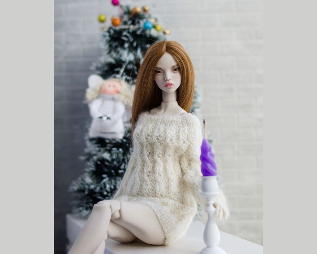White Angora Goat Wool Sweater for Popovy Sisters Bjd and - Etsy