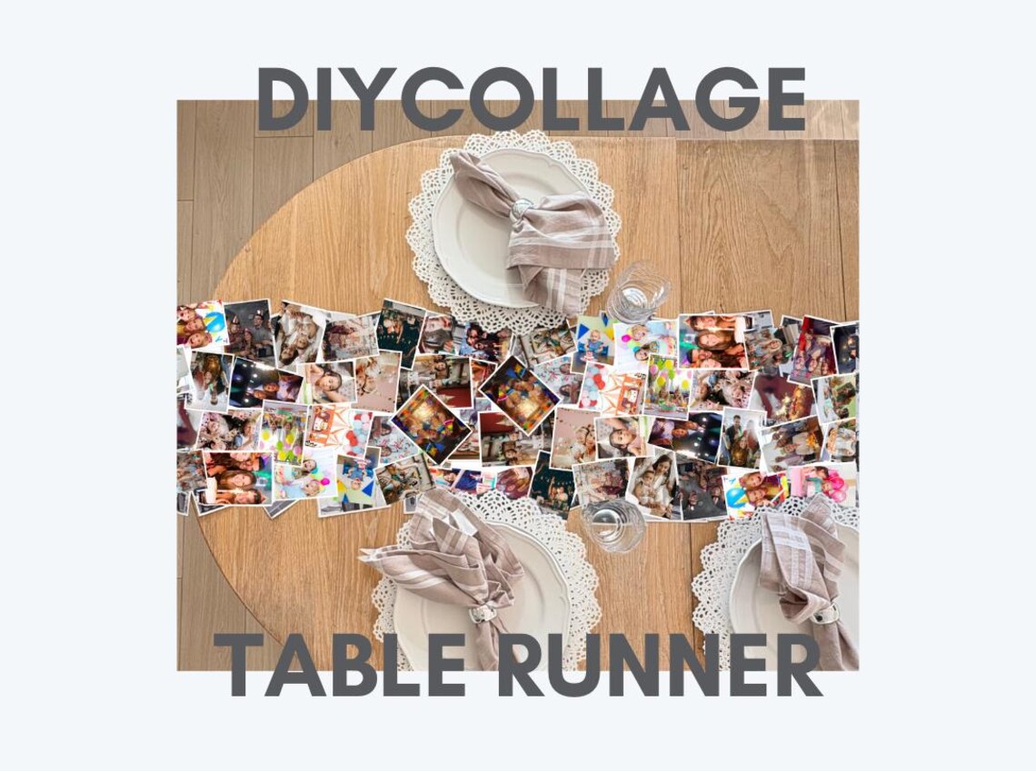 Easy DIY Photo Table Runner Template | Printable Wedding, Anniversary ...