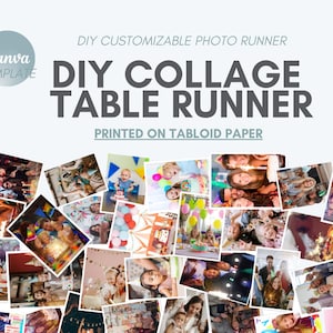 Easy DIY Photo Table Runner Template | Printable Wedding, Anniversary ...