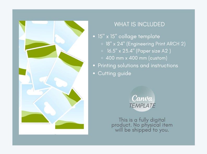 Photo Centerpiece Table Collage Template: Wedding & Party Table Display ...