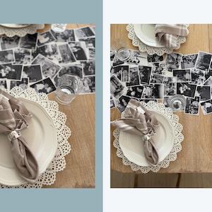 Custom Photo Collage Table Runner Canva Template | Printable Memorial ...