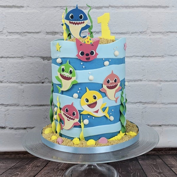 Shark Fondant Cake Topper - Etsy