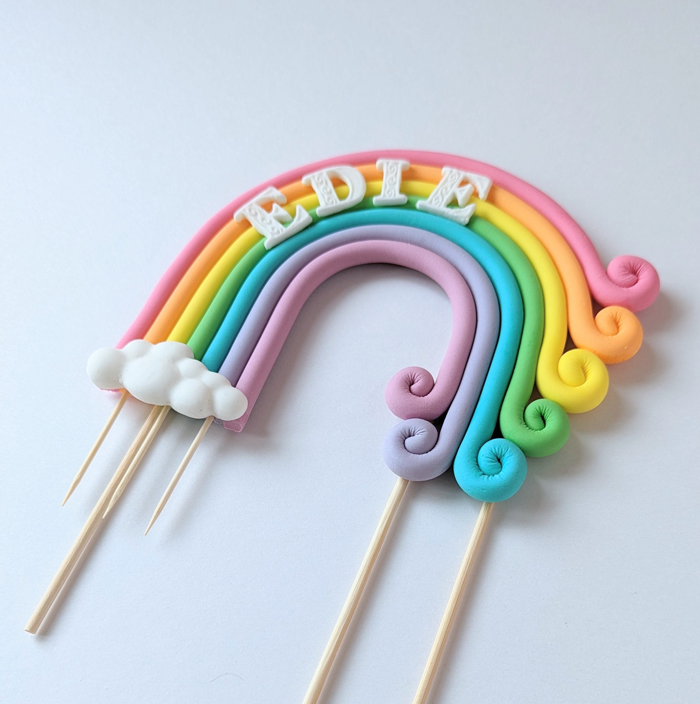 Edible Rainbow Cake Topper Cake Decoration. Sugar Paste - Etsy UK