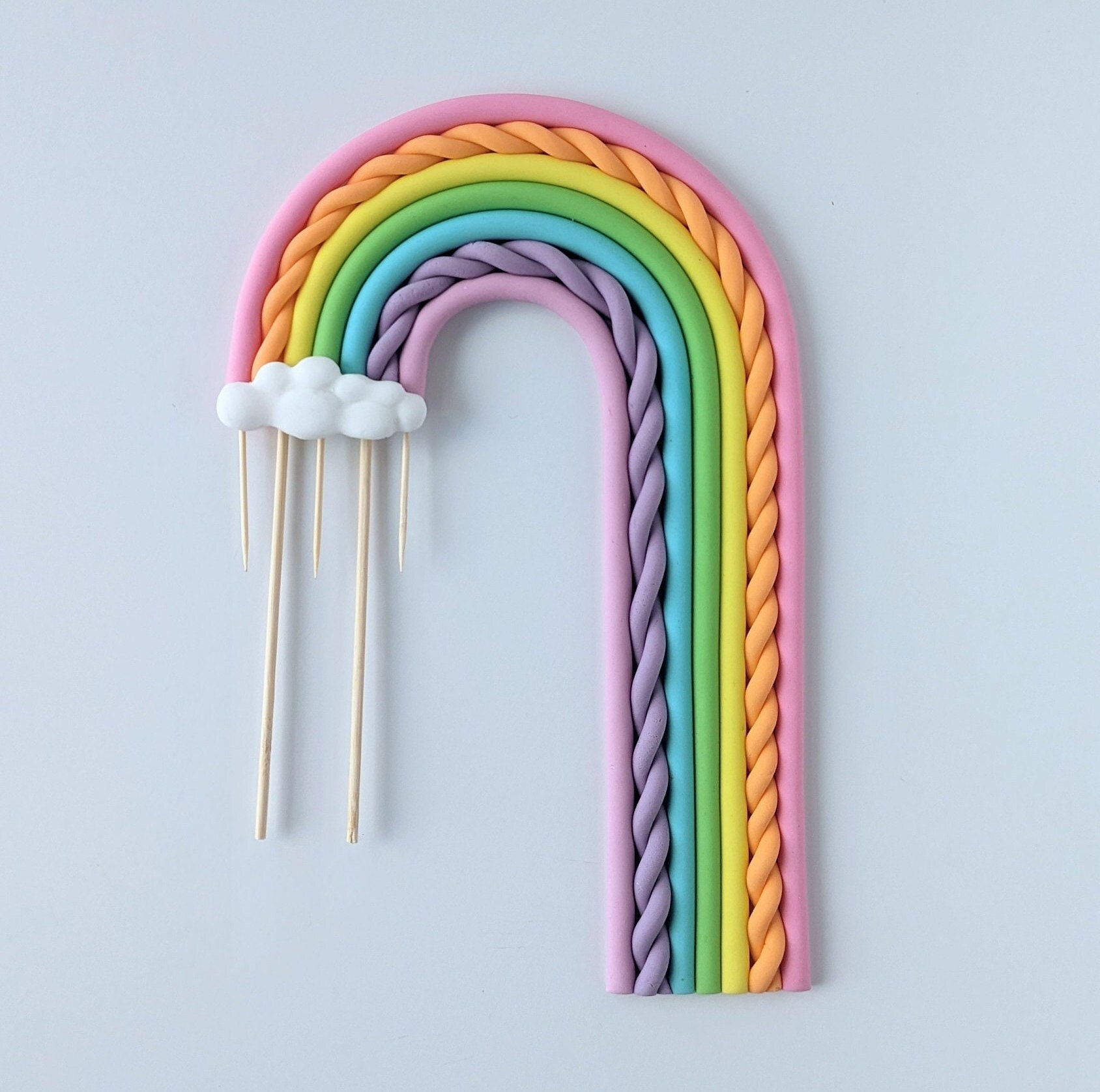 Edible Large High-low Fondant Rainbow Fondant Rainbow Cake - Etsy