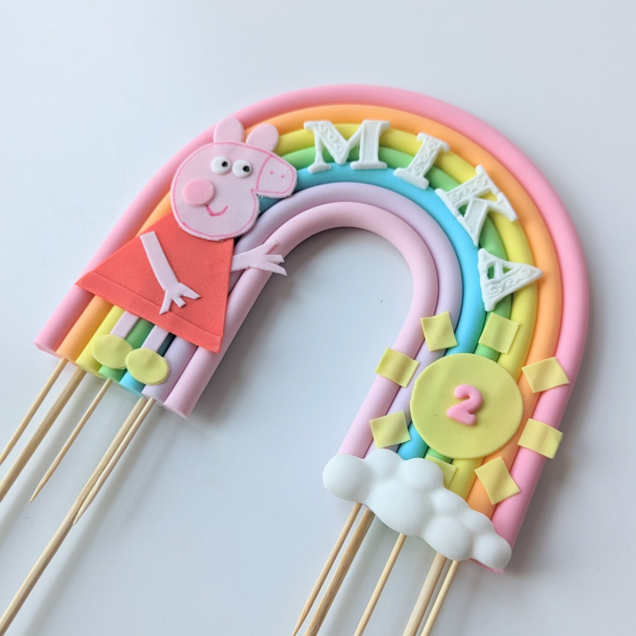 Peppa Pig Rainbow Cake Topper Edible Peppa Pig Rainbow Cake - Etsy ...