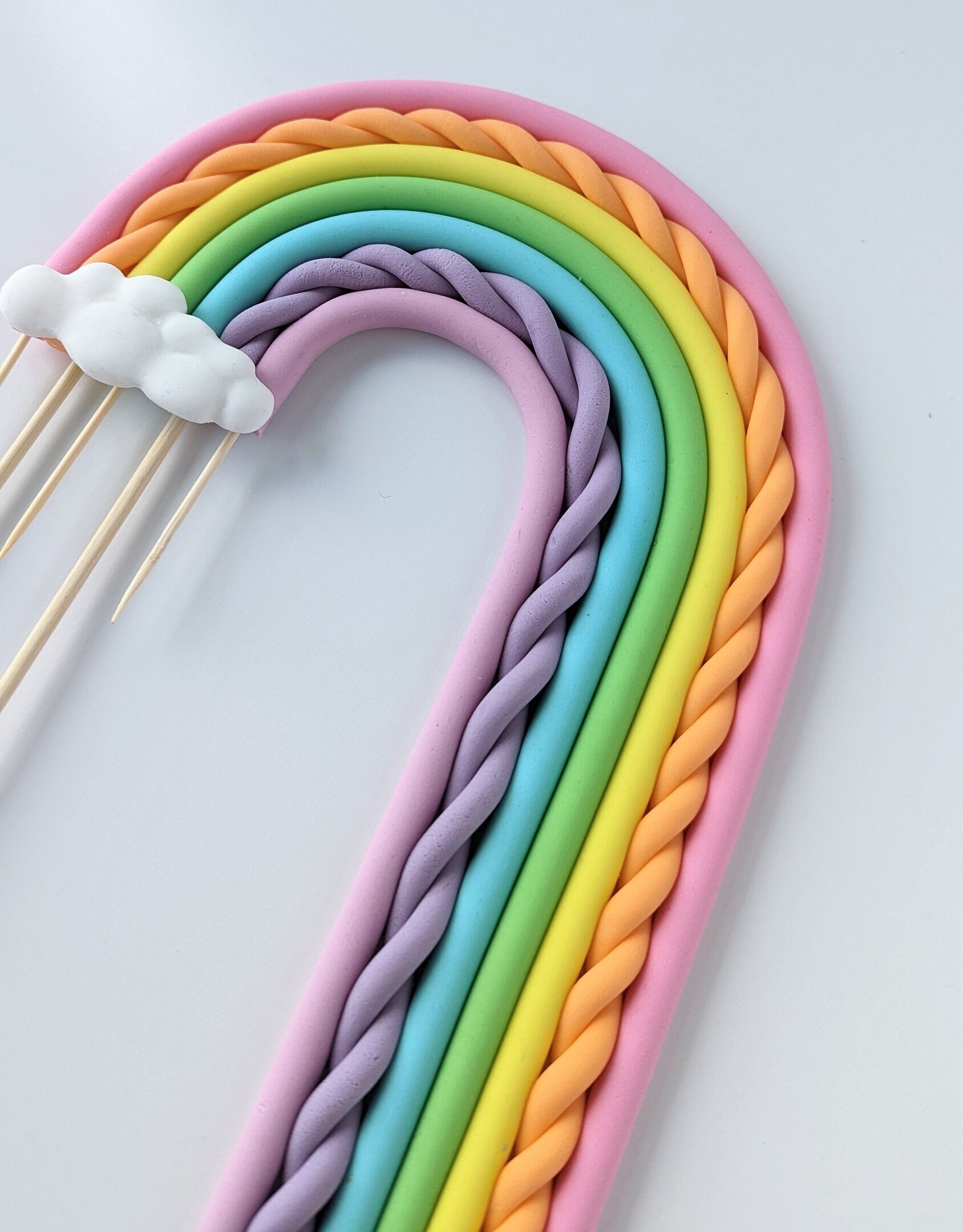 Edible Large High-low Fondant Rainbow Fondant Rainbow Cake - Etsy