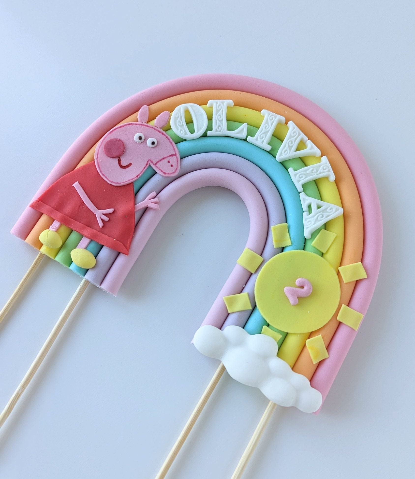 Peppa Pig Rainbow Cake Topper Edible Peppa Pig Rainbow Cake - Etsy ...