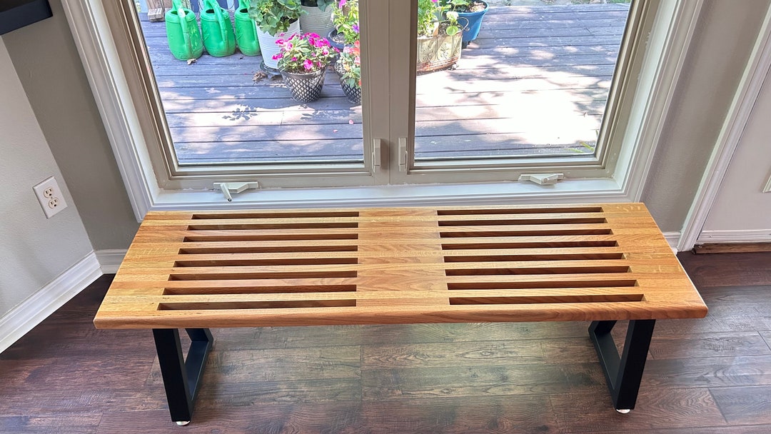 Oak Slatted Bench, Mid-century Modern, Scandinavian Type, George Nelson ...