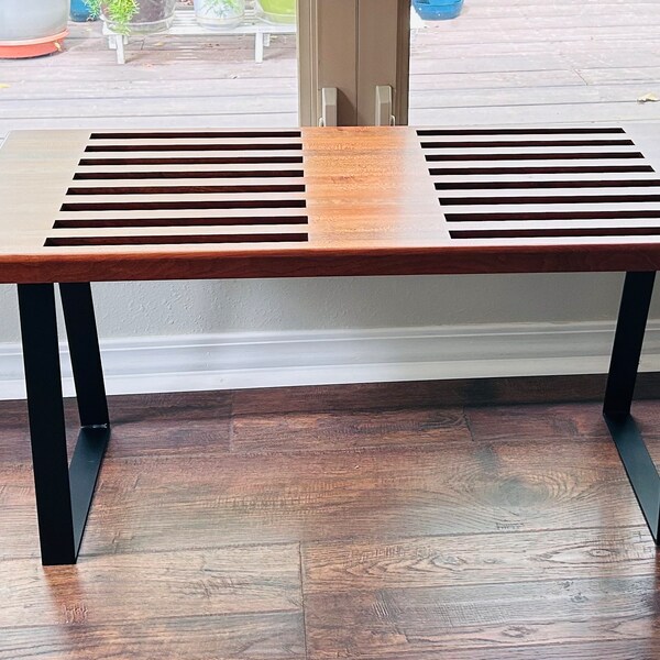 Slatted Bench - Etsy