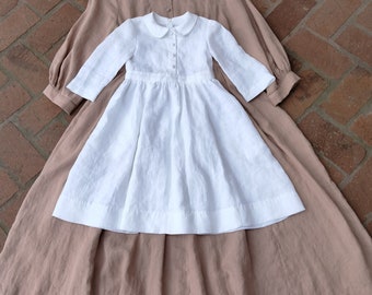 Ellie Dress Embroidered 100% Linen Girls Dress - Etsy