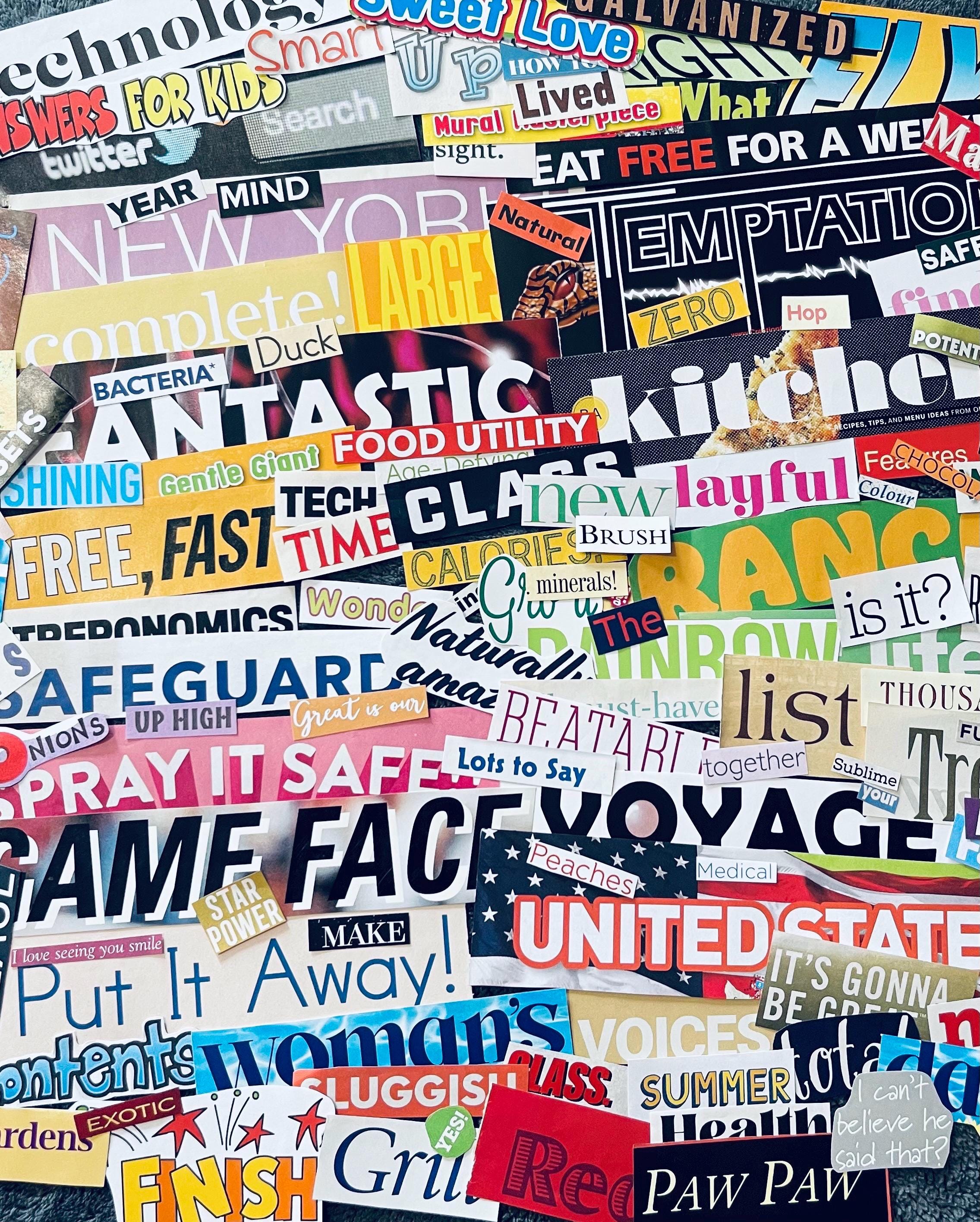 300+ Words and Phrases Magazine and Book Clippings Cutouts per Pack ...