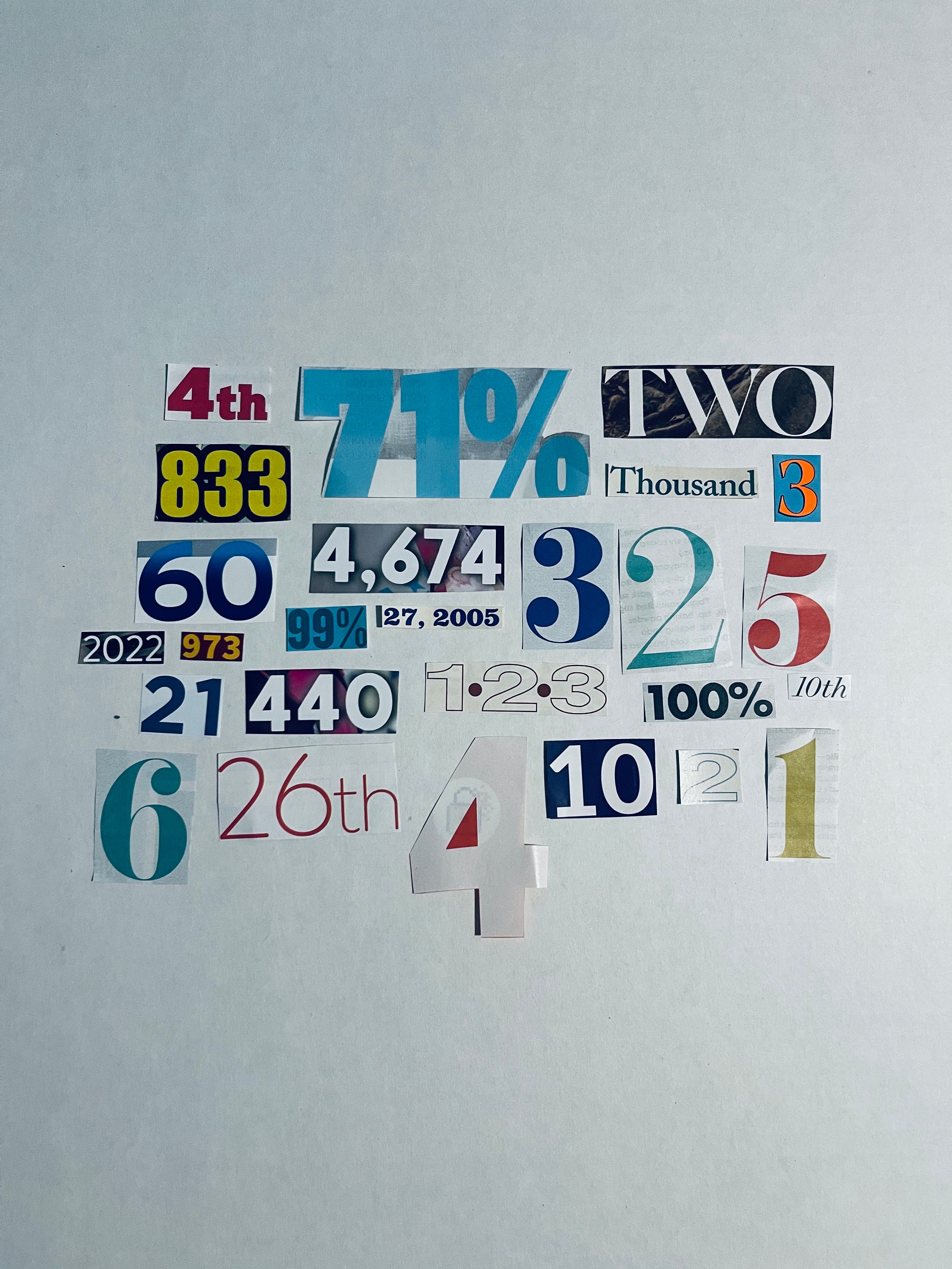 100 Numbers & Symbols Magazine Clippings Cutouts Ephemera Junk Journal ...