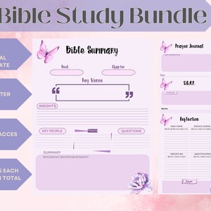 4 Bible Study Printable/ Digital Bible Study Template/ Bible Summary ...