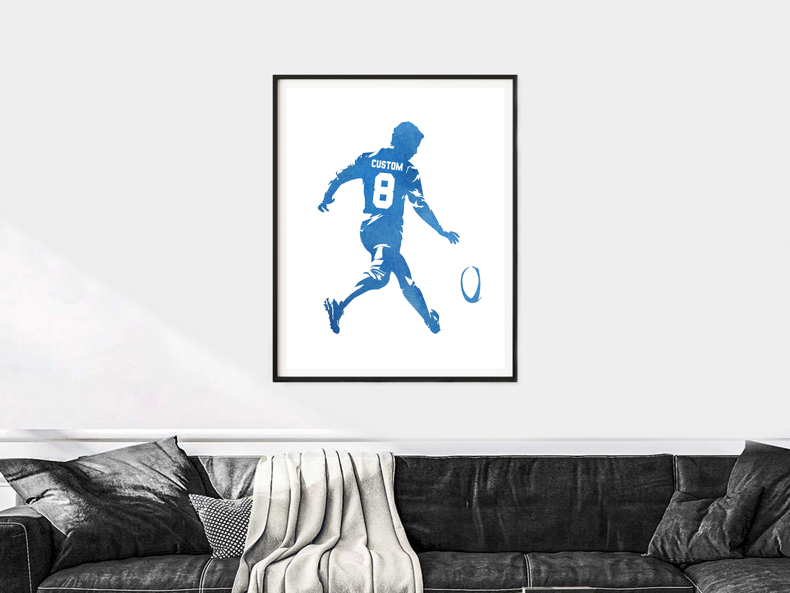 Personalized Rugby Poster, Custom Rugby Jersey Art, Rugby Player Print ...