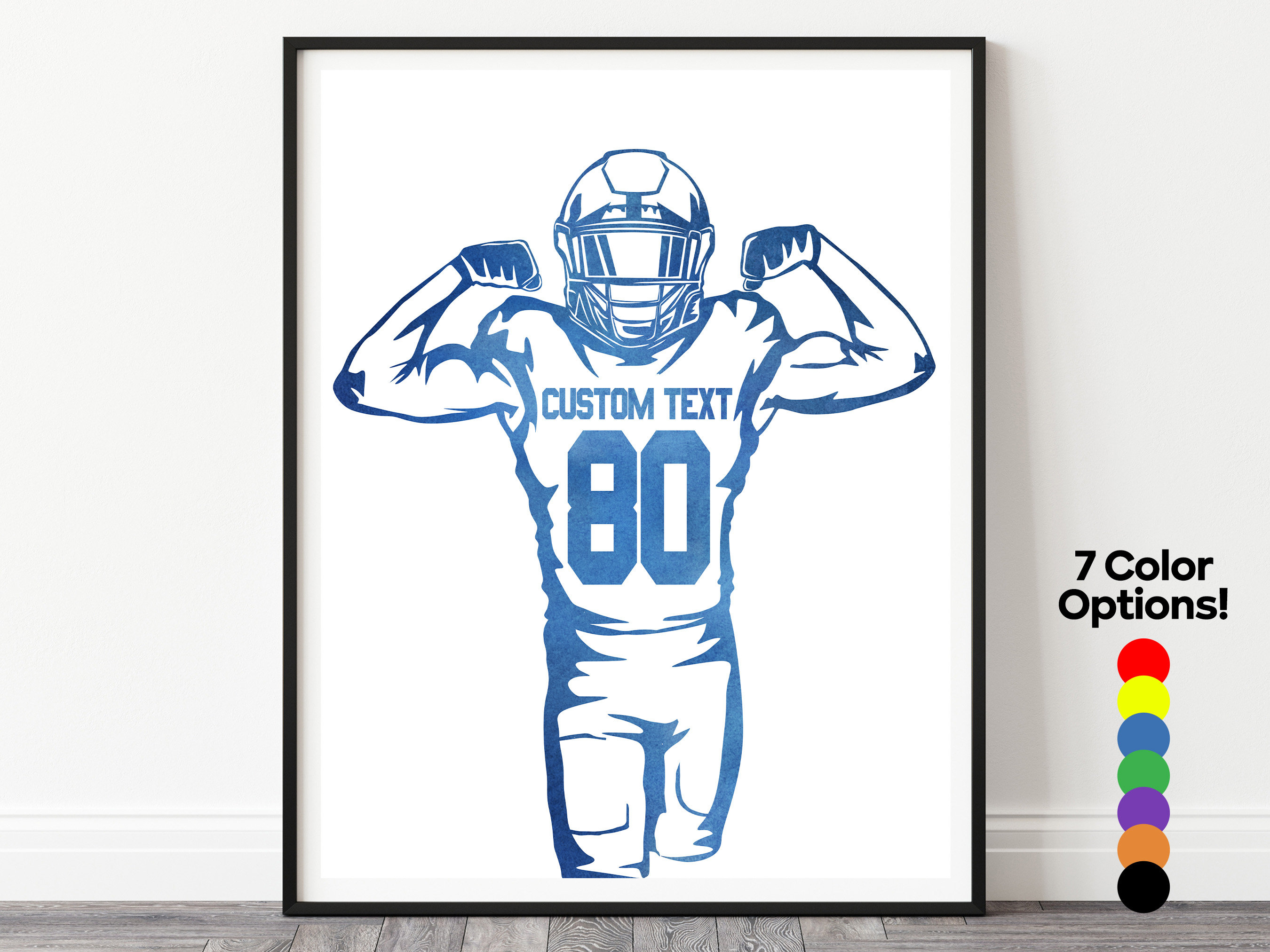 Custom Football Poster Personalized Football Art Football - Etsy