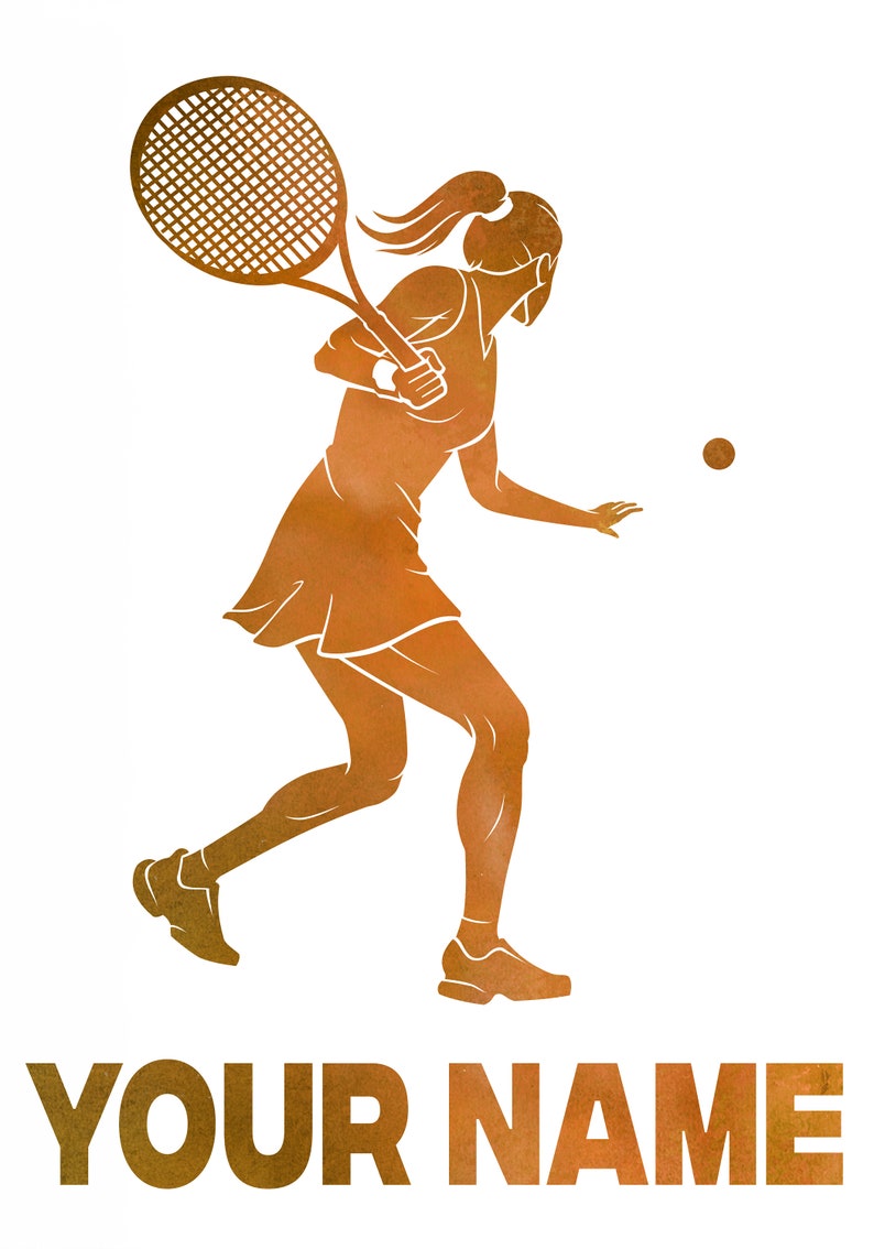 Personalized Women's Tennis Poster, Custom Women Tennis Print, Tennis ...