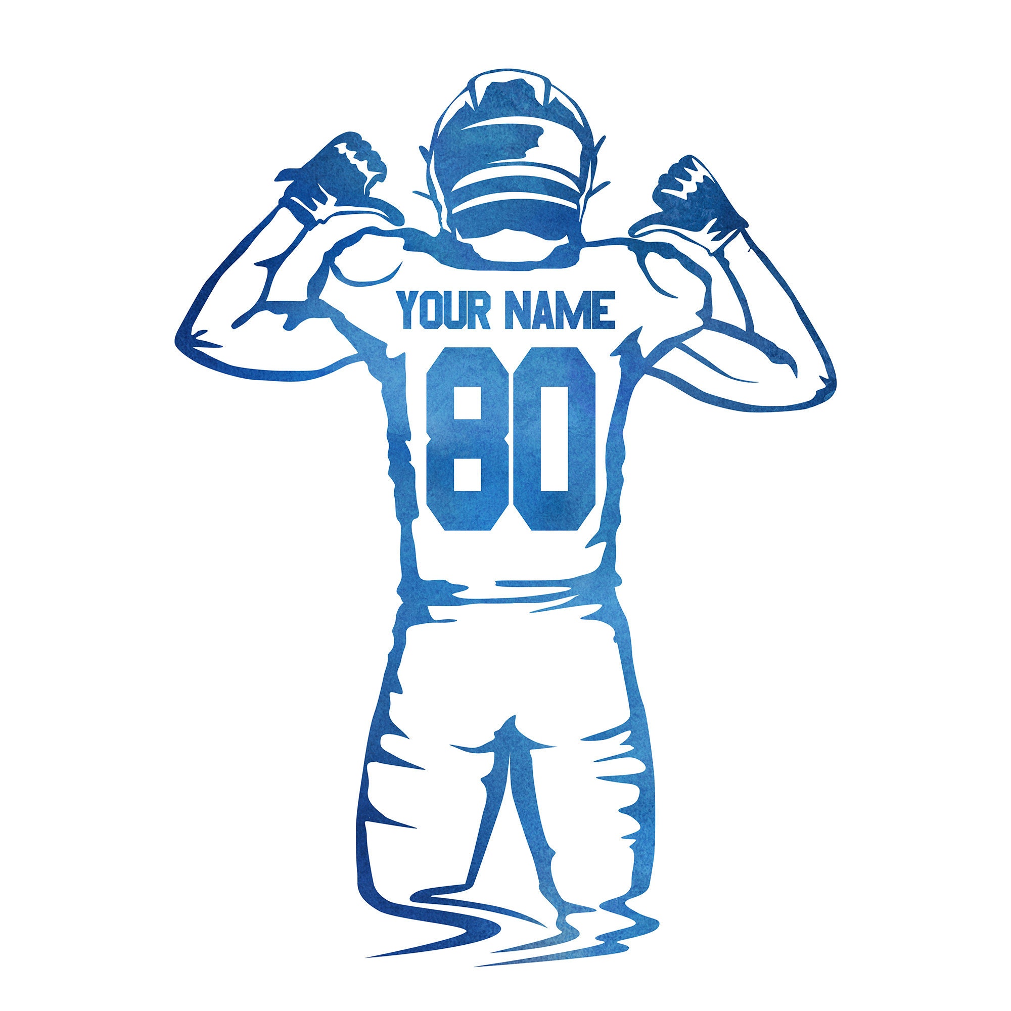 Personalized Football Print, Custom Football Poster, Football Player ...