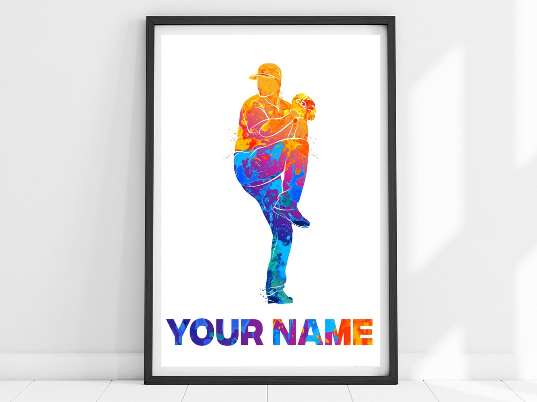 Custom Baseball Poster, Personalized Baseball Art, Baseball Player ...