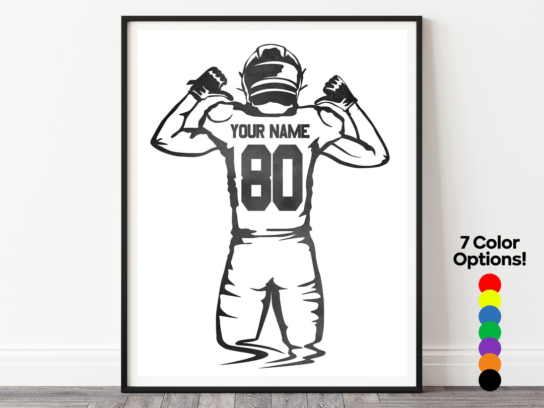 Personalized Football Print, Custom Football Poster, Football Player ...