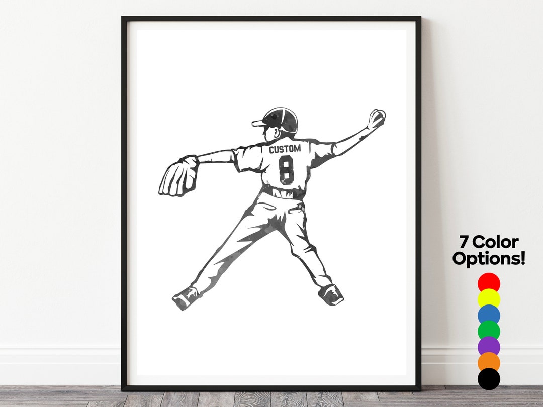 Custom Baseball Poster, Personalized Baseball Jersey, Boy Baseball ...