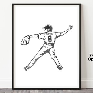Custom Baseball Poster, Personalized Baseball Jersey, Boy Baseball ...